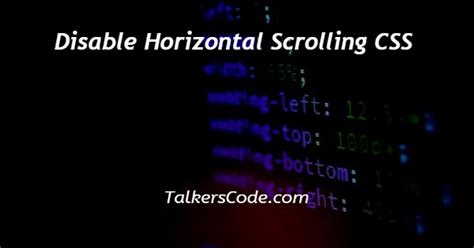 Disable Horizontal Scrolling Css