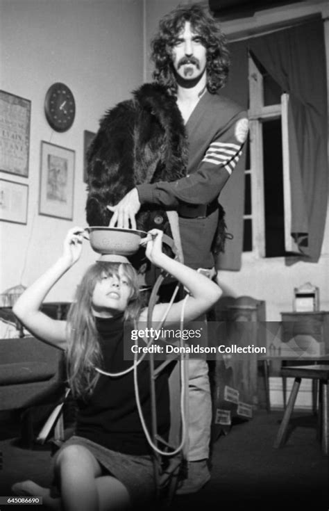 Rock Musician And Composer Frank Zappa And His Wife Gail Pose For A