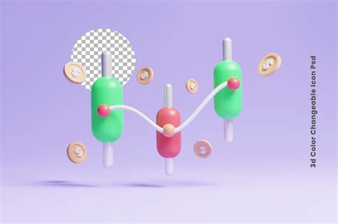 Premium Psd 3d Online Trading Graph With Coin Money And Phone Icon Or