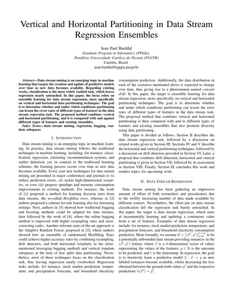 Pdf Vertical And Horizontal Partitioning In Data Stream Regression Ensembles