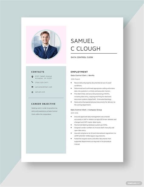 Document Control Assistant Resume In Pages Word Download