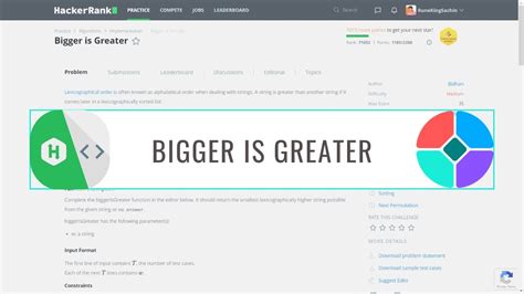 Bigger Is Greater Hackerrank Problem Solution Lexicographic Order
