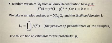 Solved Random Variables X From A Bernoulli Distribution Chegg