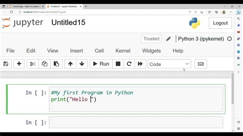 my first program in python youtube