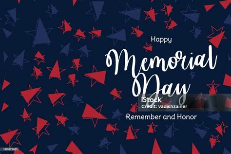 해피 현충일 파란색 배경에 미국 플래그와 인사말 카드 내셔널 아메리칸 홀리데이 이벤트 플랫 벡터 일러스트레이션 Eps10 개념에 대한 스톡 벡터 아트 및 기타 이미지