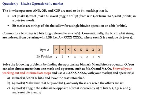 Solved Question Bitwise Operations Marks The Chegg