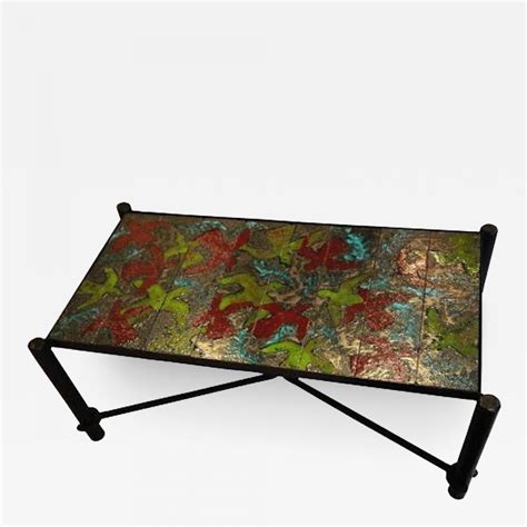 Jacques Adnet Jacques Adnet Large Cocktail Table In Blackened Steel