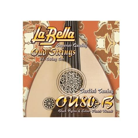 Labella Ou80b Oud String11 String Set Turkish Tuning Black Nylon