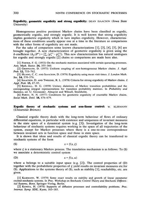 Ergodic Theory Of Stochastic Systems And Non Linear Control Advances