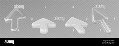 D White And Transparent Cursor Arrow Icon Vector Set Click Pointer Sign For Navigation On Web
