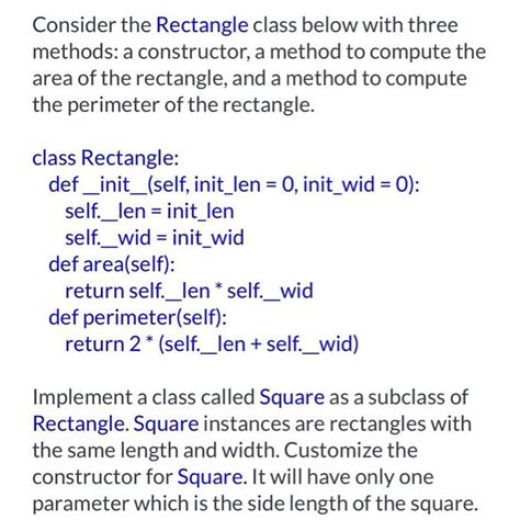 solved consider the rectangle class below with three