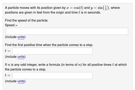 Solved A Particle Moves With Its Position Given By X Cos T Chegg