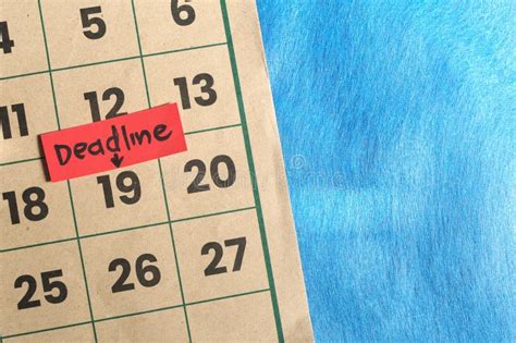 due date and deadline reminder concept marked calendar date with note