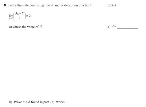 Solved Prove the statement using the ε and δ definition Chegg