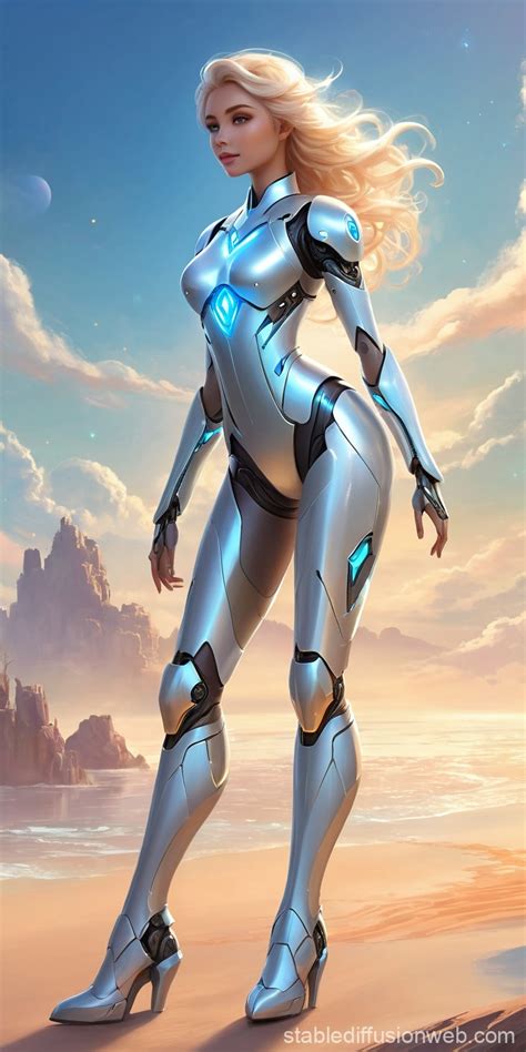 Female Humanoid Robot In Body Hugging Suit Stable Diffusion Online