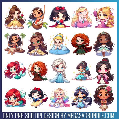Baby Disney Princess Png Bundle Disney Princess Png Disney World Png Mega Svg Bundle Huge