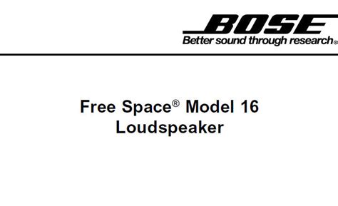 Bose Freespace Model 16 Loudspeaker Service Manual Inc Parts List 8 Pa The Manuals Service