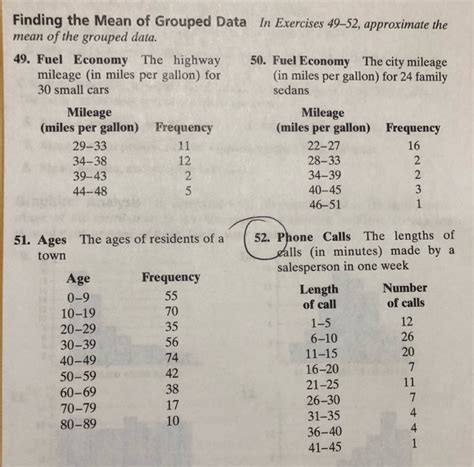 Solved Finding The Mean Of Grouped Data In Exercises 4952