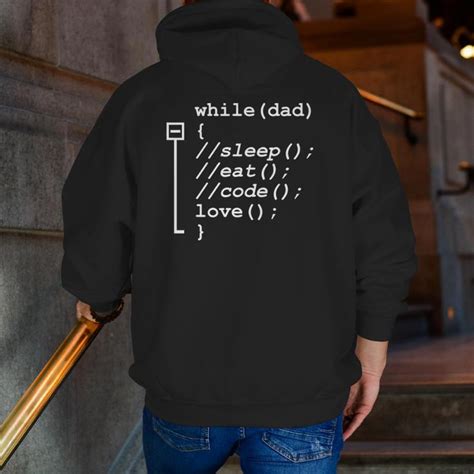 Programmer Dad Sleep Eat Code Fathers Day Zip Up Hoodie Back Print