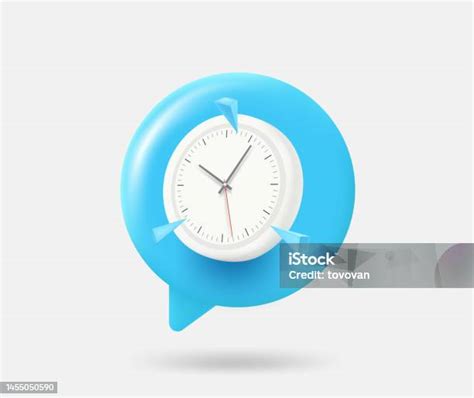시계가 있는 음성 구름 3d 벡터 고립 된 그림 0명에 대한 스톡 벡터 아트 및 기타 이미지 0명 3차원 형태 광고 Istock