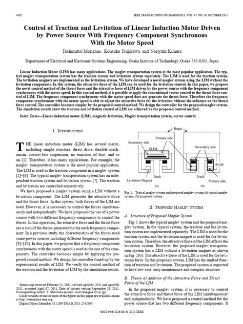 Control Of Traction And Levitation Of Linear Induction Motor Driven By