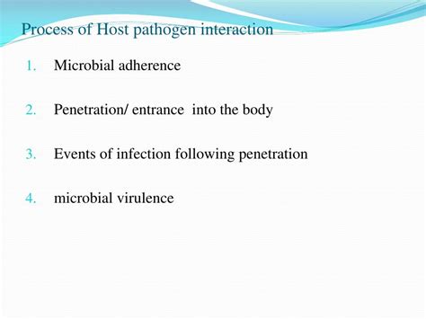 Ppt Host Microbes Interaction The Process Of Infection Powerpoint