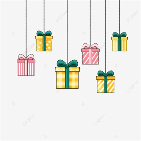 교수형 선물 화려한 장식 선물 박스 상자 Png 일러스트 및 Psd 이미지 무료 다운로드 Pngtree