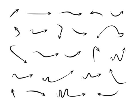 Premium Vector Hand Drawn Arrows Icon Set Isolated On White Background