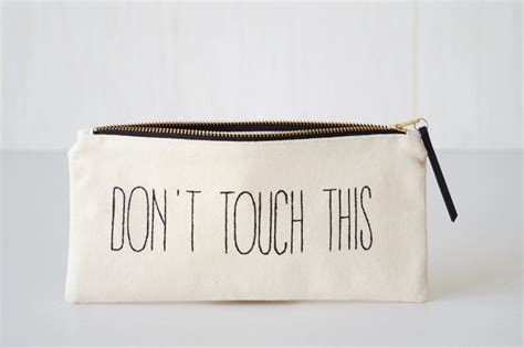 Personalized Canvas Pencil Case W Quote White By DesignByRube