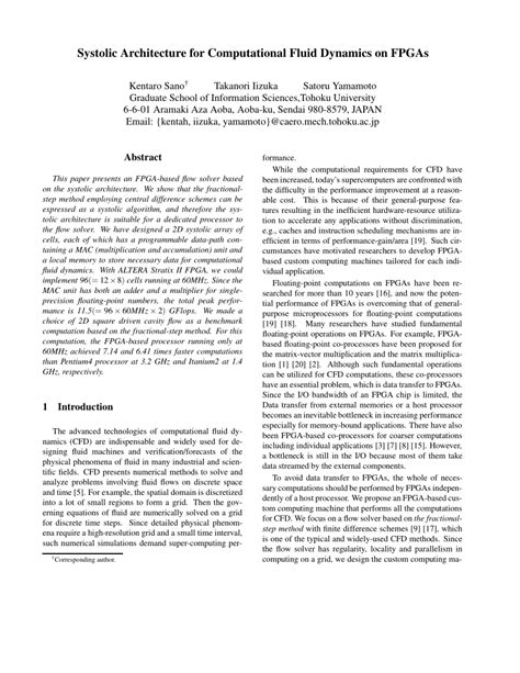 Pdf Systolic Architecture For Computational Fluid Dynamics On Fpgas