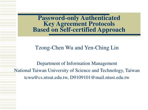 ppt password only authenticated key agreement protocols based on self