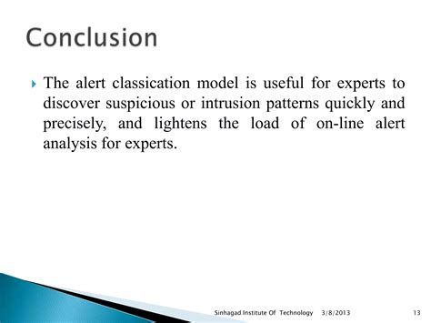 Ids Alert Classification Model Ppt Free Download