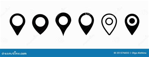 Simple Map Pin Map Marker Pointer Icon Set Modern Map Markers