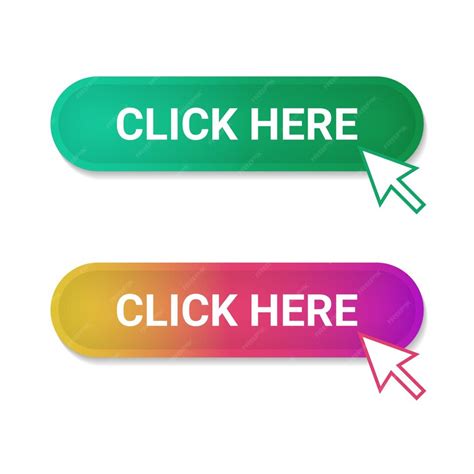 premium vector click here button with arrow pointer clicking icon