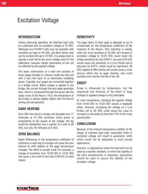 Excitation Voltage Durham Instruments