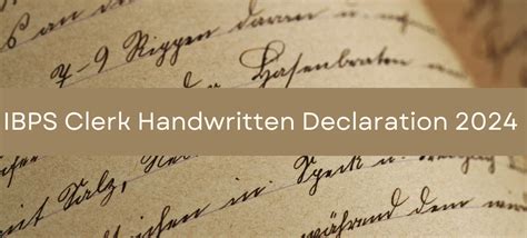 Ibps Clerk Handwritten Declaration 2024 Ibps Declaration Format