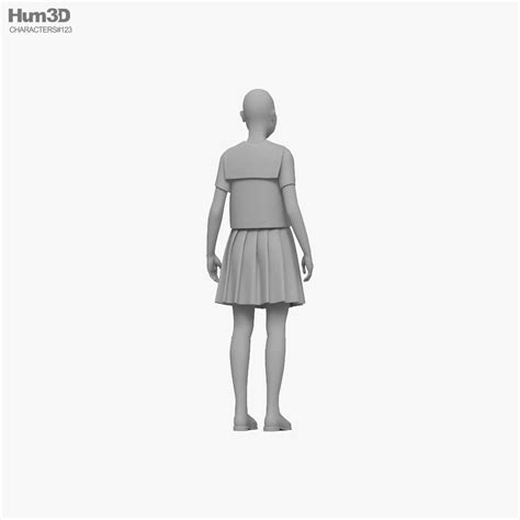 Japanese Schoolgirl 3d Model Download Character On