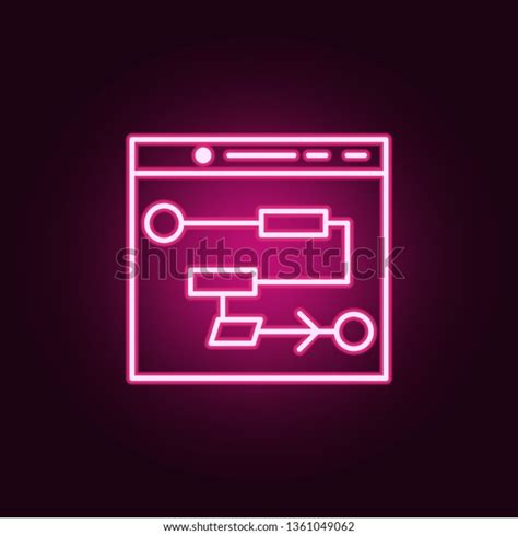 Algorithm Artificial Intelligence Neon Icon Elements Stock Illustration
