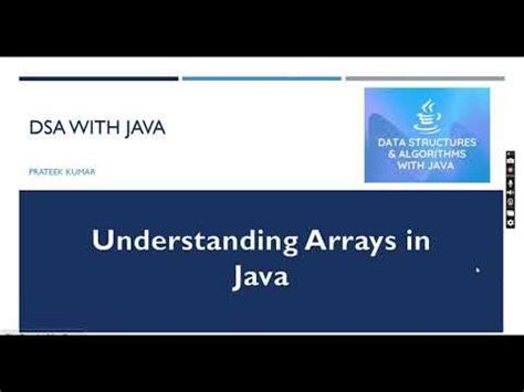 Arrays in Java: Your Key to Mastering Data Structures | GeekPrateek - YouTube