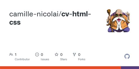 GitHub Camille Nicolai Cv Html Css