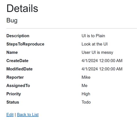 Blazor Bug Tracker With Scafolding