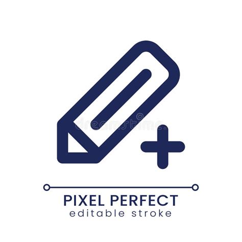 Pencil And Plus Pixel Perfect Linear Ui Icon Stock Vector Illustration Of Outline Application