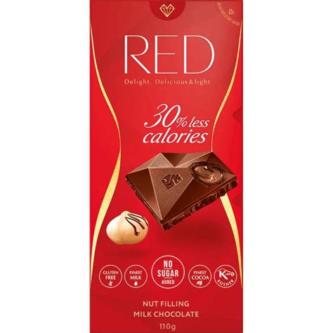 RED Czekolada mleczna z nadzieniem orzechowym 110g