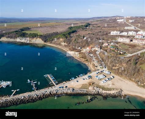 Aerial View Of Black Sea Coastline Near Saint Athanasius Cape Varna