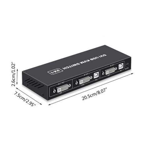 Dvi Kvm 스위치 2 포트 Dvi 화면 분배기 키보드 및 마우스 프린터 컴퓨터 공유 스위처 허브 용 2 In 1 출력 어댑터 컴퓨터 주변 장치