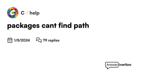 Packages Cant Find Path C
