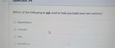 Solved Which Of The Following Is Not Used To Help You Build