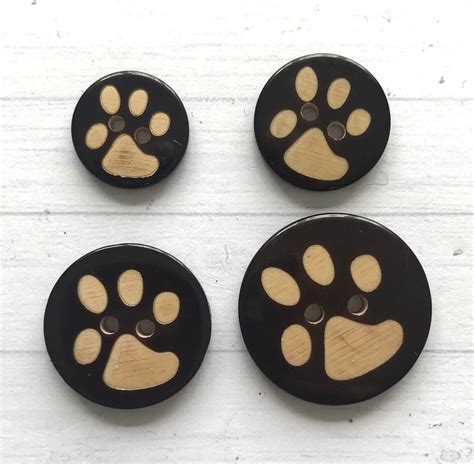 6 X Resin Paw Print Buttons 15182125mm Cute Resin Paw Print Buttons