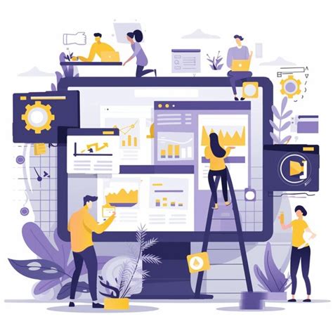 Personas 2d Que Trabajan En Un Proyecto Y Conceptos De Programación Diseño De Página Plana