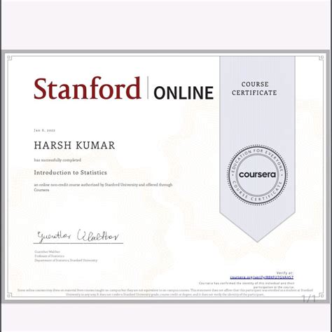 Harsh Kumar On Linkedin Statistics Coursera Stanforduniversity Iitmadras
